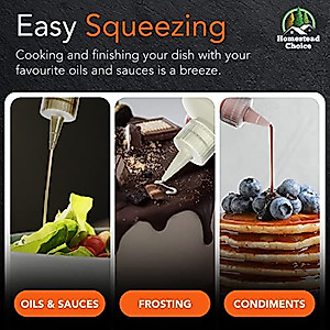 4 OZ Plastic Squeeze Bottles for Sauces - 8 Pack Condiment Squeeze Bottles for Liquids - Made in USA - BPA Free Squirt Bottles with Cap - Ketchup, Syrup, Oil, Dressings, Honey & Arts and Crafts