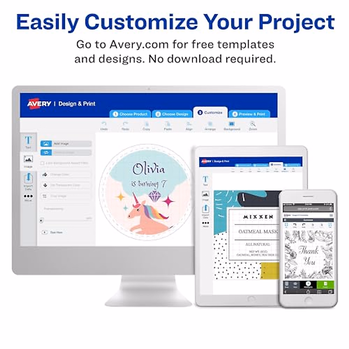 Avery Matte White Return Address Label, Sure Feed Technology, Permanent Adhesive, 3/4" x 2-1/4", 600 Labels (8257)