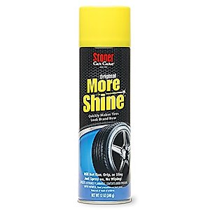 Stoner Car Care 91044 12-Ounce More Shine Original Tire Dressing Spray for Tire and Wheel Care and Long Lasting Tire Shine Rain Resistant Make Faded Tires Look New, Pack of 1