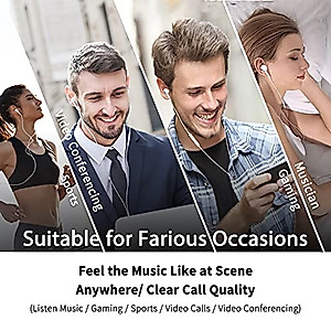 Wired Earbuds with Microphone, Kimwood Wired Earphones in-Ear Headphones HiFi Stereo, Powerful Bass and Crystal Clear Audio, Compatible with iPhone, iPad, Android, Computer Most with 3.5mm Jack(Clear)