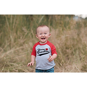 7 ate 9 Apparel Kids Heart Breaker Happy Valentine's Day 2T Red Raglan