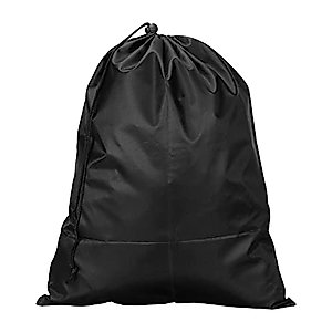 PATIKIL Clothes Storage Drawstring Bag, 17.3" Height Clothing Blankets Organizer Bags for Camping Travel, Black
