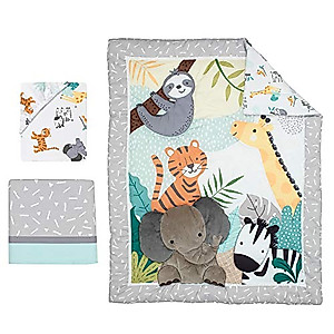 Bedtime Originals Mighty Jungle 3Piece Crib Bedding Set, Multicolor (283003V)