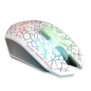 VEGCOO C12 Wireless Gaming Mouse,Rechargeable Mice Silent Click Cordless Mouse with 6 Buttons PC Gaming Mice Advanced Technology with 2.4GHZ Up to 2400DPI for PC Laptop (White)