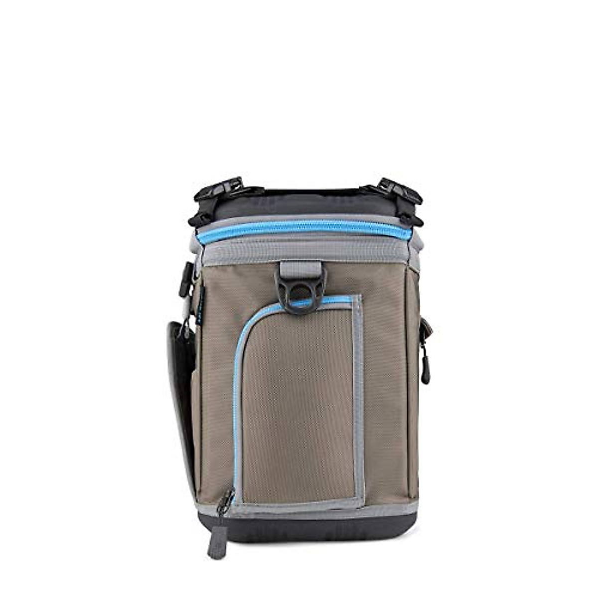 Grizzly Drifter 12+ | 12 qt Flip-top Soft Cooler Bag | Ice Chest for Beach Boat Camping Car Fishing Golf Hiking Hunting Lunch Picnic | Lightweight Portable Insulated Waterproof | Moss/Gray/Cyan