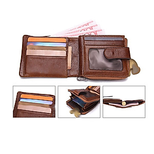 SPYBY Genuine Leather Money Clips Wallets Business Card Cases Men's Money Organizers (Color : Brown)