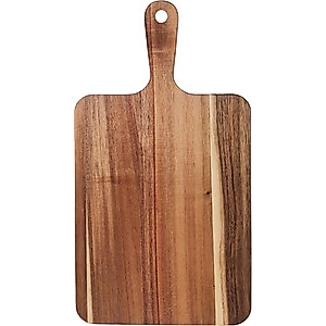 ZeQi Acacia Wood Cutting Board with Handle 13.7''X7'' / Charcuterie Board/Serving Board/Cheese, Bread, Vegetables & Fruits Serving Board (Rectangular)