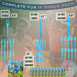 HUG-CHUMS Game Birthday Decorations Party Supplies for Boys & Girls - Happy Banner Backdrop Tableware Set Tablecloth Cake Topper Cupcake Toppers Latex Balloons Hanging Swirls - Christmas Stuff