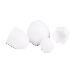 Idomin 10pcs Acorn Nuts M4 M5 M6 M8 M10 M12 White Plastic Decorative Cap Blind Nuts Caps Covers Hex Dome Acorn Nut (Size : M8)