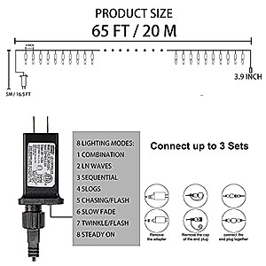 Dazzle Bright 200 LED 65FT Christmas Mini String Lights + 33FT 150 Count Christmas Mini String Lights