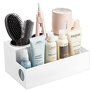 HBlife Hair Tool Organizer, White Acrylic Hair Styling Tools Organizer, Blow Dryer Holder, Caddy Storage for Hair Brush