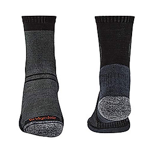 Bridgedale Men's Ultra Light Crew Merino Endurance Socks, Medium, Black