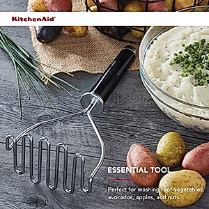 KitchenAid Gourmet Stainless Steel Wire Masher, 10.24-Inch, Black