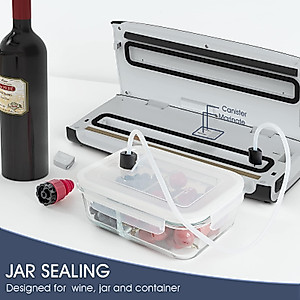 Pro 6 In 1 Food Vacuum Sealer Machine-Versatile Food Sealer with Bags and Rolls-Wet Food Mode,85Kpa Great Suction,Consecutive Sealing,Sous Vide Applied