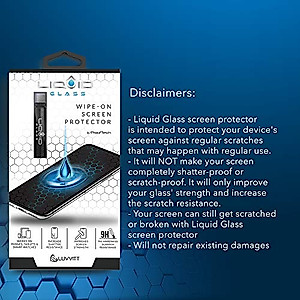LIQUID GLASS Screen Protector for All Smartphones Tablets and Watches Scratch and Shatter Resistant Wipe On Nano Protection for Up to 4 Devices - Bottle