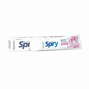 Spry Xylitol Toothpaste for Kids 5oz. Kids Toothpaste with Fluoride, Teeth Whitening Kids Toothpaste with Xylitol, Natural Breath Freshening, Mouth Moisturizing Ingredients, Bubble Gum (Pack of 1)