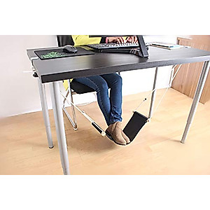 Home-organizer Tech Portable Adjustable Foot Hammock for Corner Desk Office Foot Rest Mini Under Desk Foot Rest Hammock for Home, Office, Airplane, Travel, Study and Relaxing (Black)