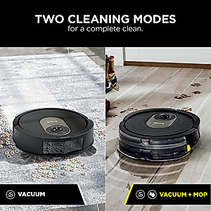 Shark AV2001WD AI VACMOP 2-in-1 Robot Vacuum and Mop with Self-Cleaning Brushroll, LIDAR Navigation, Home Mapping,Compatible with Alexa, Wi-Fi, Black/Brass + White Towel + LCD Screen Cleaner