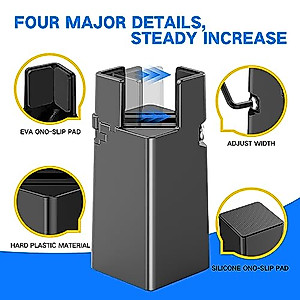 XNN Furniture Risers Adjustable Bed Risers 4 Inch with Screw Clamps, Heavy Duty Risers Suitable for 0.8-1.6" Small Furniture Legs, Table Chair Sofa Cabinet Risers, Supports 20000 LBS (Black 4 Pack).