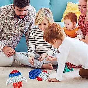 Formemory Pop it Fidget Toys, Pop its for Boys & Girls with Bigger & Deeper Bubble, Thicker & Louder Fidget Poppers Pack, Space Theme Autism Sensory Toys for Kids Adults (Rocket+Astronaut 2-Pack)