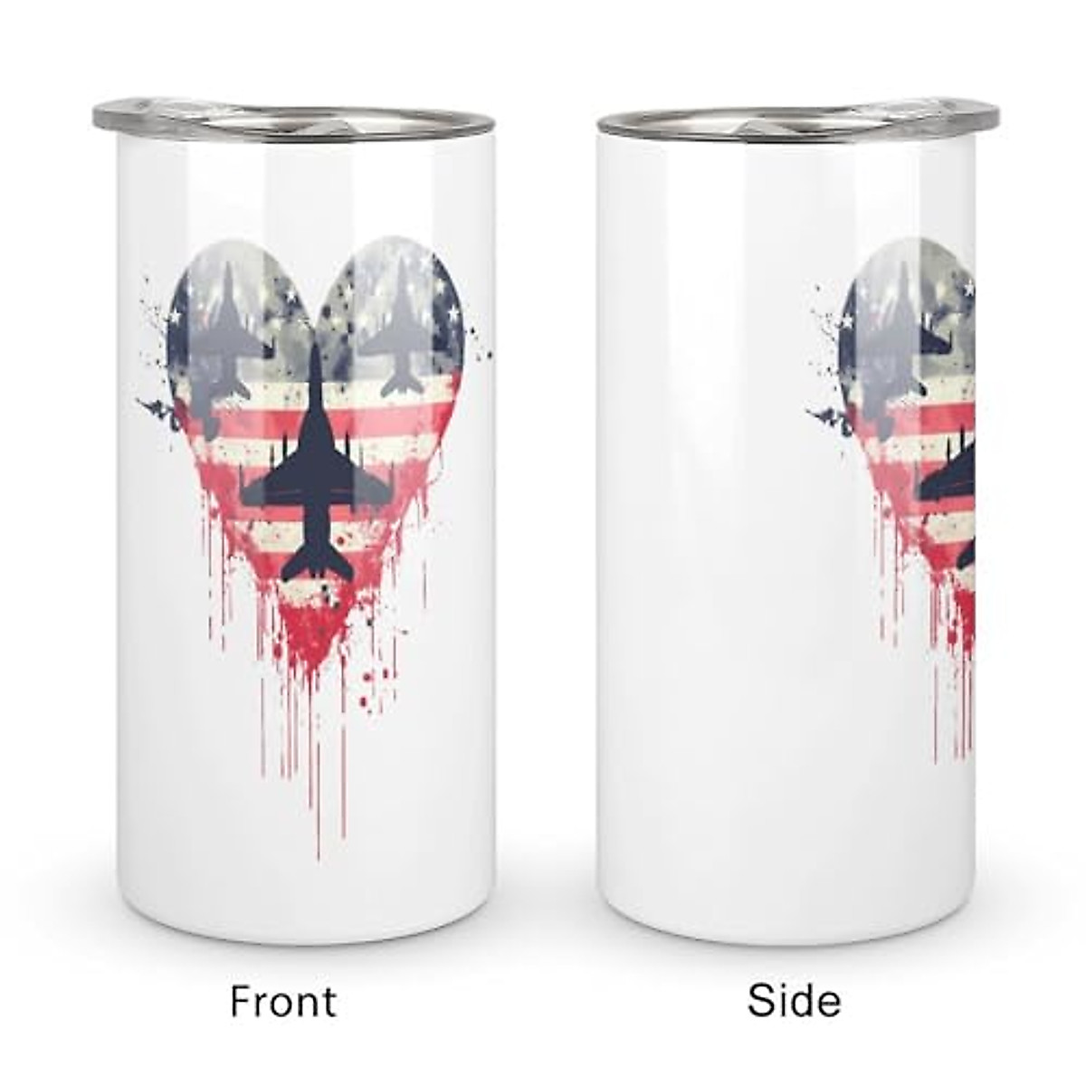 Airplanes U.S. Flag Funny Coffee Mug Stainless Steel Travel Insulated Tumbler Double Wall Water Cup 10 Oz