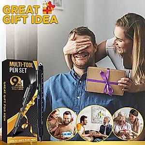Gifts for Men, Stocking Stuffers for Men, Multitool Pen Set 9 in1, Christmas Gifts for Men Who Have Everything, Dad Gifts from Daughter Cool Gadgets for Men, Boyfriend, Father, Husband, Tools for Men