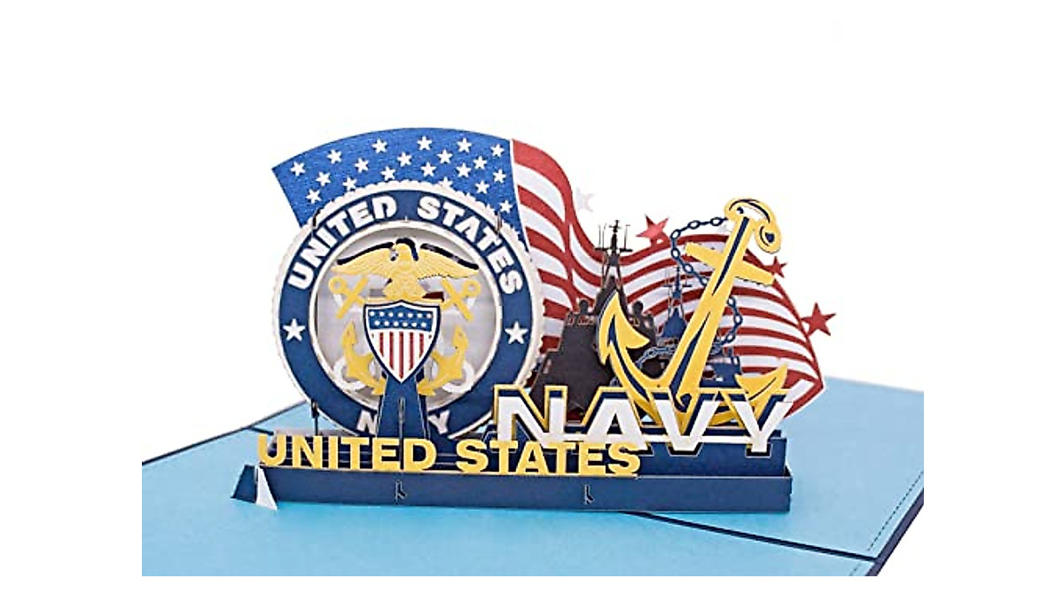 Aitpop Patriotic 3D Pop Up Navy Card for All Occasions