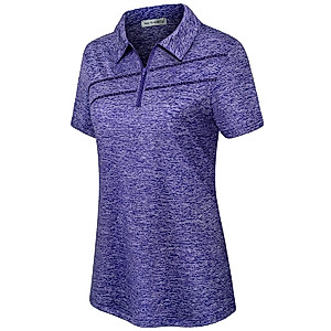 MISS FORTUNE Womens Plus Size Gym Shirts Running Golf Tops Workout Shirts, Quick Dry Sport Tops Short Sleeve Purple 2XL