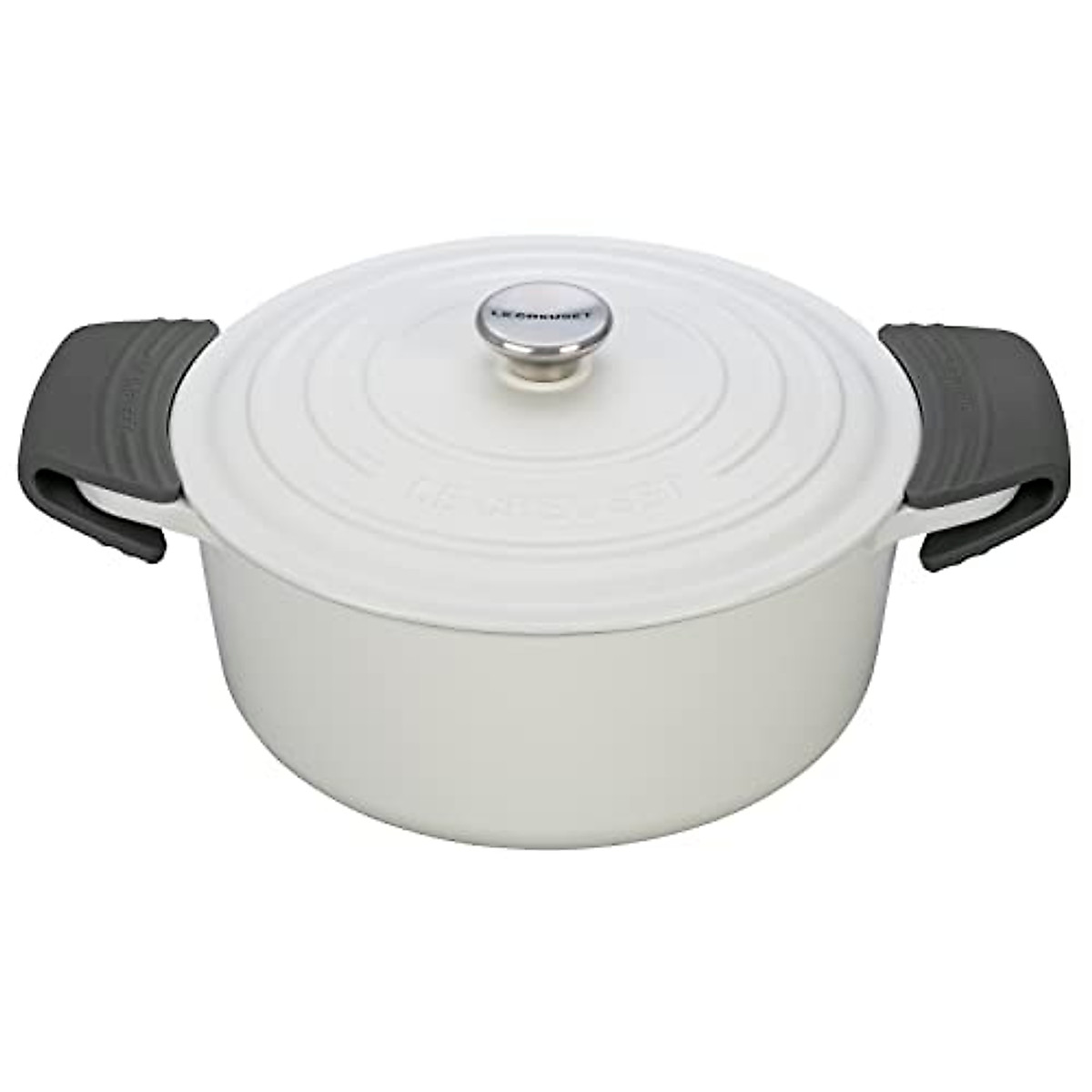 Le Creuset Silicone Set of 2 Handle Grips, 5" x 2 1/2" each, Oyster