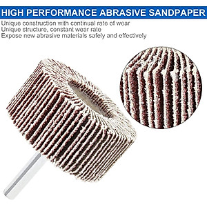 Mixiflor 50 Pack Abrasive Flap Wheel Sande,1" x 1" x 1/4" Shank Mounted Flap Wheels,80 Grit Aluminum Oxide for Remove Rust and Weld Burr,1/4 Shank Fits All Drills