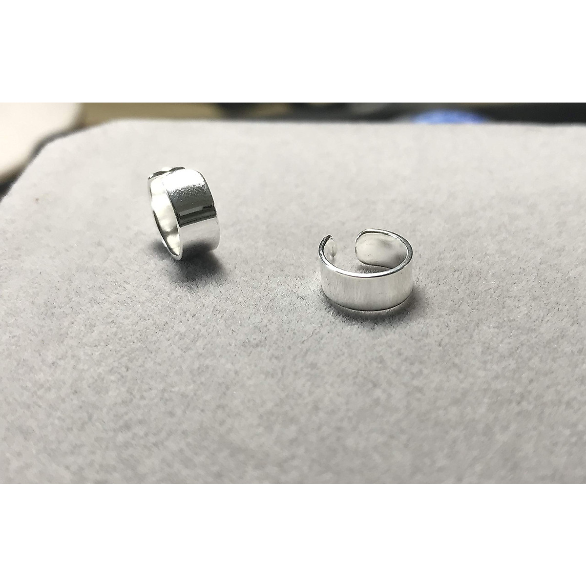 Wide Silver Ear Cuff Smooth - Sterling Silver Adjustable No Piercing Ear Cuff - Minimalist Ear Cuff