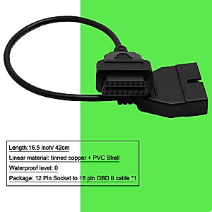 GOLITON OBD2 to OBD1 GM Adapter, 12 Pins Socket to OBD2 16 Pins Diagnostic Tool Connector Adapter Cable Compatible with GM 12 Pin
