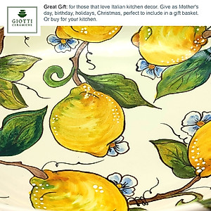 Large Ceramic Bowl for Kitchen - Italian dinnerware pasta bowl - Platter serving tray - Hand painted Lemon pottery bowls - Made in Italy plates set - Ceramics salad tuscan soul pottery