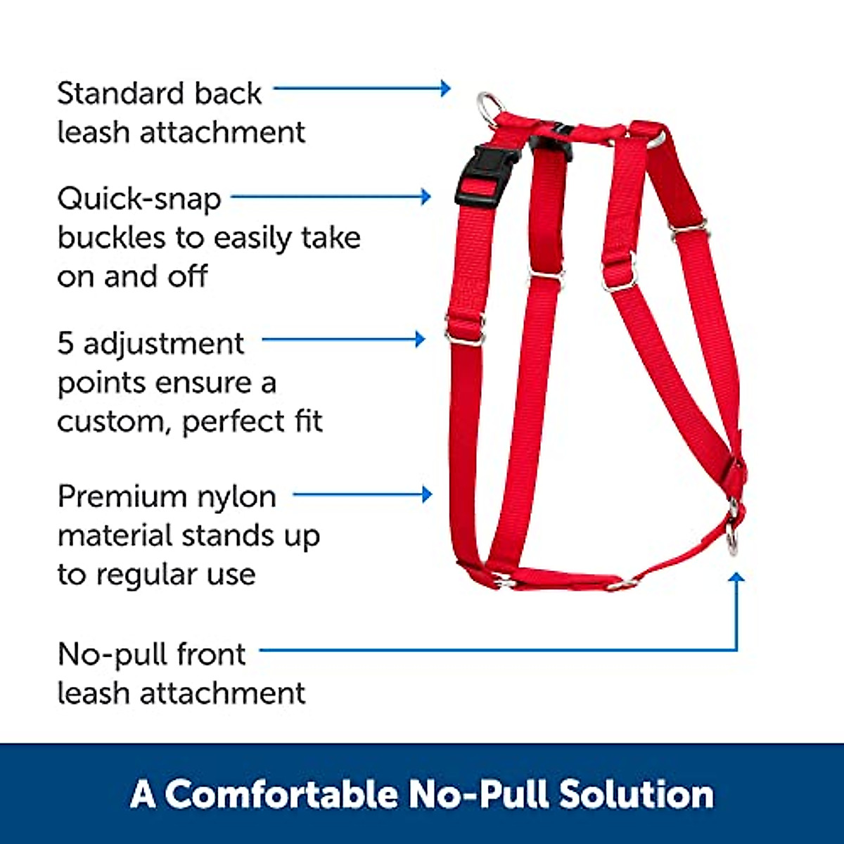 PetSafe Sure-Fit Dog Harness - Training & Behavior Aid - Tactical Design Prevents Pressure on Throat - 2 Quick-Snap Buckles Simplify Slipping On & Off - 5 Adjustment Points - Small, Black