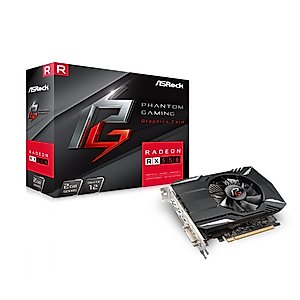 ASRock AMD Phantom Gaming Radeon RX 550 2G DisplayPort HDMI DVI GDDR5 128-bit 5120 x 2880 PCI Express x16 6000 MHz Graphics Card DirectX