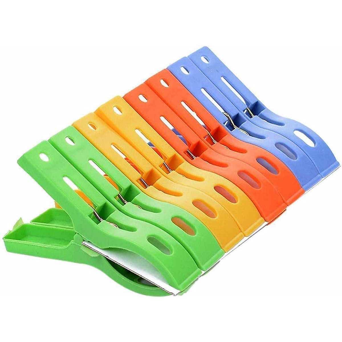 8 Pack Clothes Pins Beach Towel Clips Clothes Pegs Large Clips Clamps, Beach Towel Holder On Lounge Chairs Lawn Chair Keep Your Towel from Blowing Away Plastic Clothes Pegs Hanging Clip Clamps
