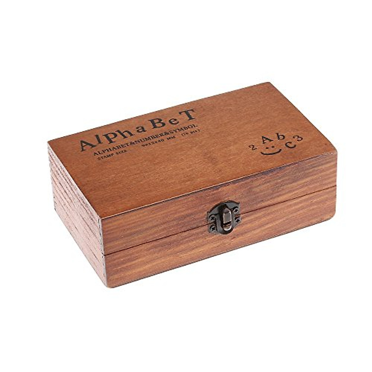 70 pcs Vintage DIY Number and Alphabet Letter Wood Rubber Stamps Set with Wooden Box