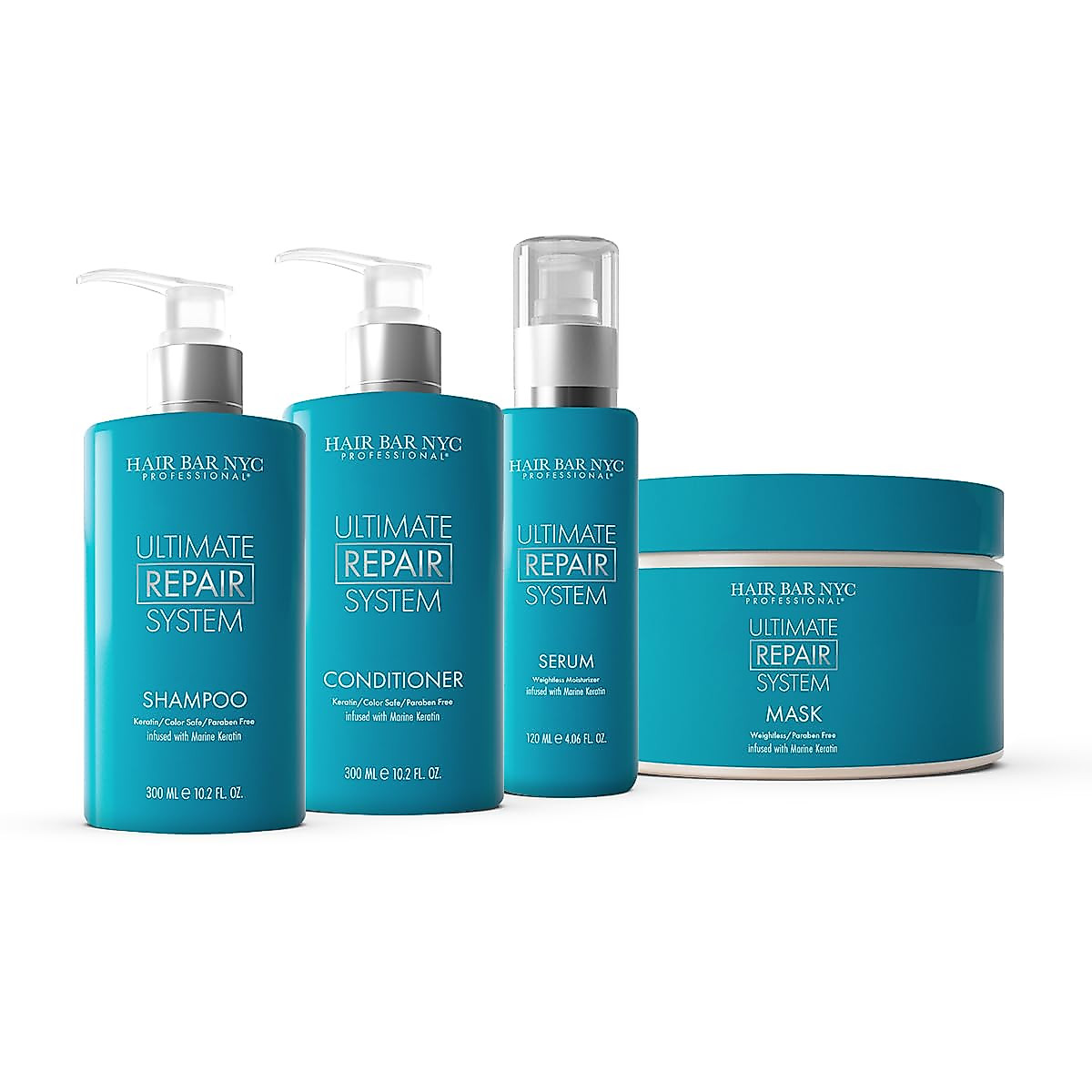 HAIR BAR NYC Ultimate Repair System Revival Conditioner | Hair Treatment for dry damaged hair | Deep conditioner for dry damaged hair | Keratin/Color Safe INFUSED WITH MARINE KERATIN (300ml 10.2fl.oz)