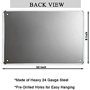 OMMIIY Decor 8''x12'' Vintage Tin Signs Garage Metal Sign Man Cave Wall Decor - What Happens In The Garage Stays In The Garage