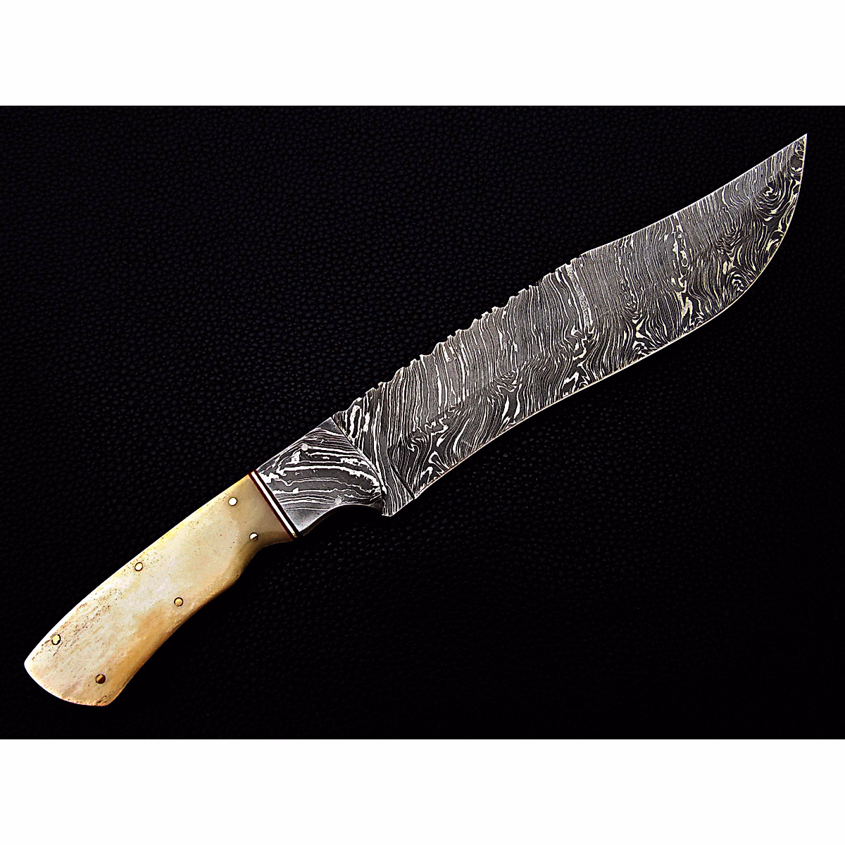PAL 2000 KNIVES BOW-9293 Handmade Damascus Steel 15 Inches Hunting Knife With Sheath