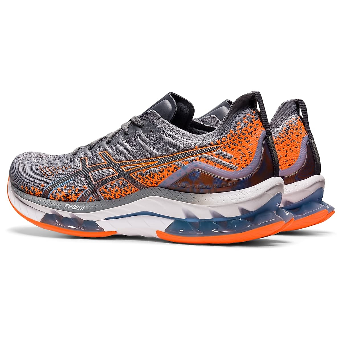 ASICS Men's Gel-Kinsei Blast Running Shoes, 14, Sheet Rock/Shocking Orange