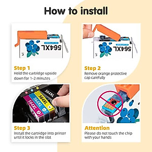 Compatible 564XL 564 Ink Cartridge for HP Printer Replacement for HP DeskJet 3520 3522 Officejet 4620 Photosmart 5520 6510 6520 7520 7525 Printer Tray (Black Cyan Magenta Yellow, 10P)