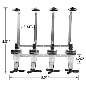 Wall Mounted Liquor Dispenser Revolving Nozzle Drinkware Set Bar Butler Bracket Wine Dispenser Machine Drinking Pourer 30ml by MUGLIO 4 bottle