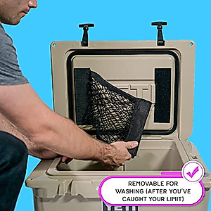 Cooler Net for Dry Storage and Organization - Compatible with Yeti, Coleman, Igloo, Lifetime, Pelican, Canyon Ice Chests - Compatible w/Cooler Lights, Wheel Kits, Tailgating Accessories, Camping Gear