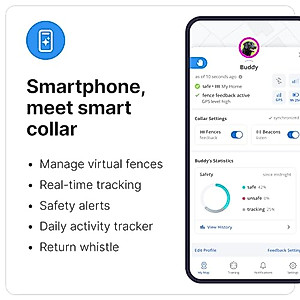 Halo Collar 3 - GPS Dog Fence - Multifunction Wireless Dog Fence & Training Collar with Real-Time Tracking & GPS - Waterproof, Instantly Create and Store Wireless Fences (Small, Graphite)