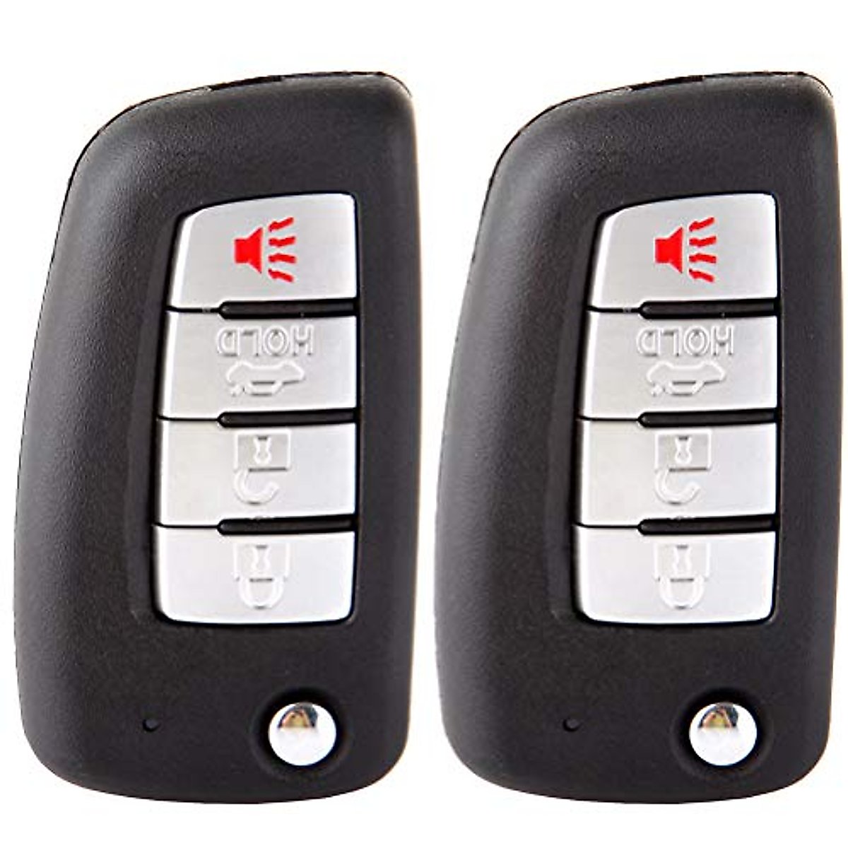 ZENITHIKE 2pcs Keyless Entry for Smart Proximity Remote Key Fob Uncut Ignition Keyless 4 buttons with Key Blade 04-09 for Nissan ALTIMA MAXIMA 350Z ARMADA for Infiniti EX35 FX35 FX45 KBRASTU15