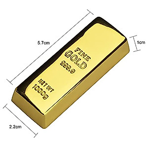 64GB USB Flash Drive Gold Bar-Shaped, BorlterClamp Novelty USB Drive Funny Thumb Drive Memory Stick for External Data Storage