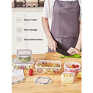 Kootek Food Storage Containers 21 Pack with Lids, Kitchen Airtight Meal Prep Container Reusable Pantry Organization and Storage Plastic Lunch Box Leak Proof Microwavable Dishwasher Safe