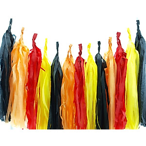 Firetruck Tassel Garland, Firetruck Party Streamers (Set of 20) - Cars Themed Birthday Party Supplies, Fireman Party Backdrops, Paper Tassel Garland Fire Truck Party Accessories