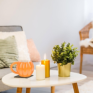 2PCS Halloween Pumpkin Coffee Mug: Ceramic Pumpkin Cup Fall Coffee Cup Camp Mug Campfire Mug Thanksgiving Ceramic Cup for Home Women Men Mom Dad(500ml)